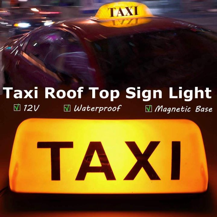 12v Taxi Cab Sign Roof Top Topper three wheel Car Magnetic Lamp LED ...