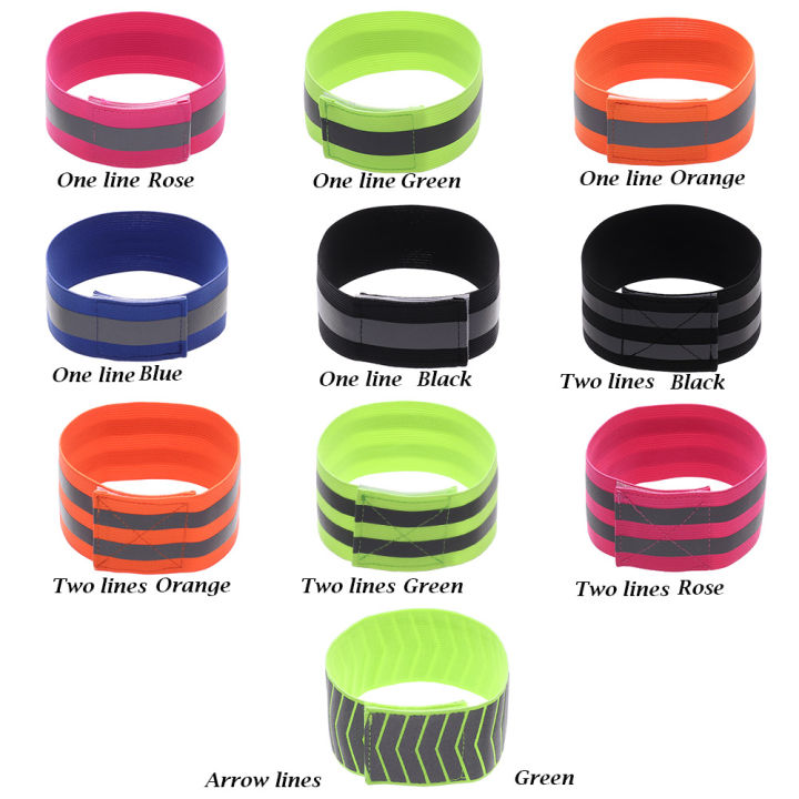 Cycling Reflective Strips Bind Strap Bike Safety Pants Hand Leg Armband ...