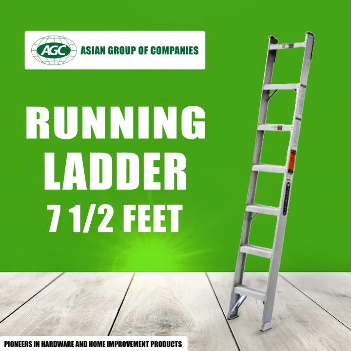 AGC RUNNING LADDER 7 1/2 FEET SINGLE - Aluminium Ladders With Non Slip ...