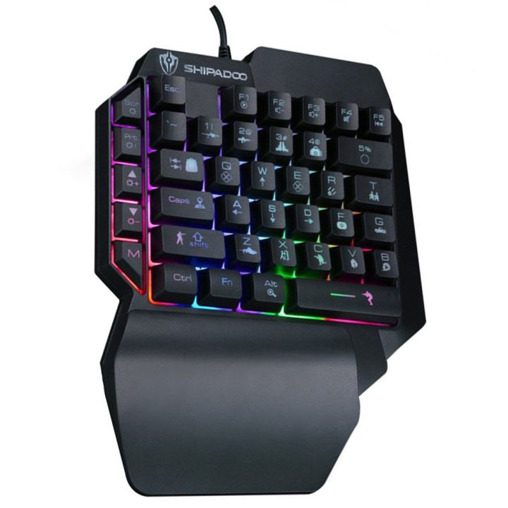 F6 Keyboard Single Handed Portable Cool Luminious Mechanical Computer ...
