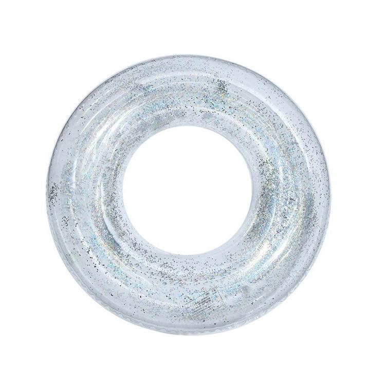 Transparent Glitter Pool Float Swimming Ring Adult Children Inflatable ...