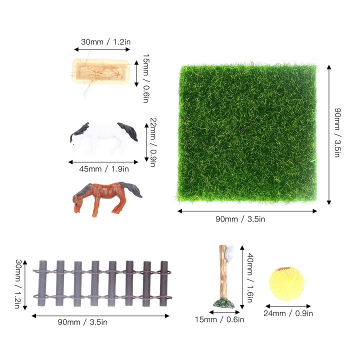 1 : 12 Scale Fence Horse Stable Model Dollhouse Miniature Ranch Model ...