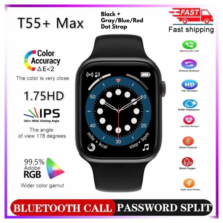 T55 Pro Smart Watch Bluetooth Fitness Tracker Sports Watch Heart Rate ...