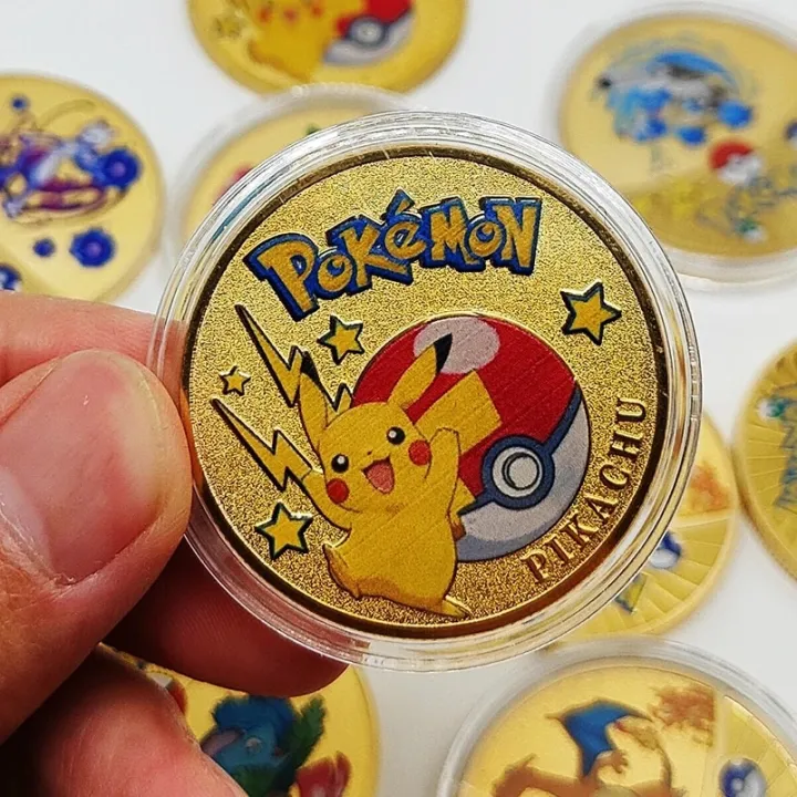 pokemon cards golden Gold Pokemon Coins Pikachu Commemorative Coins ...