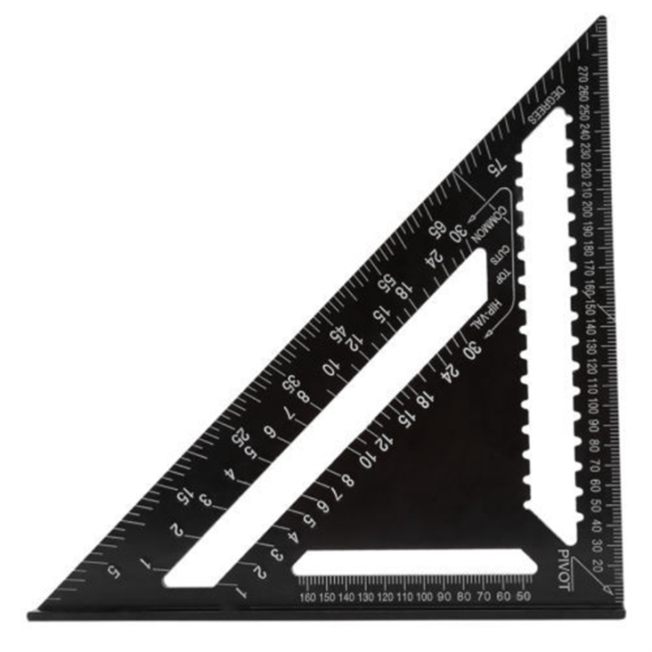 1 PCS Black Triangular Ruler 12 Inch Measuring Tools Aluminum ...