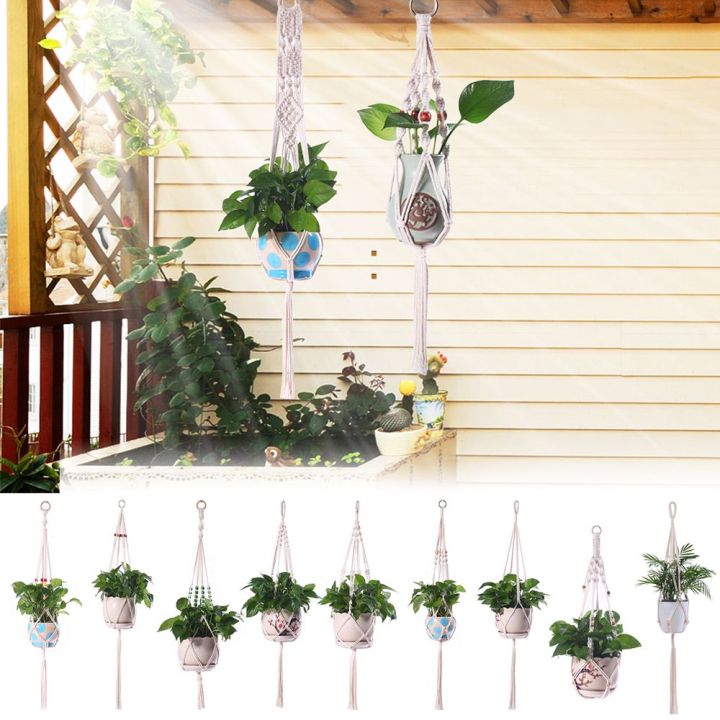 Cotton Knotted Hooks Garden Plant Hanger Flower Pot Holder Hanging ...