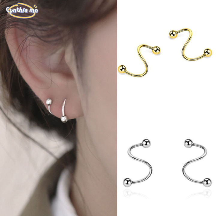 COD 1 Pairs New Simple Earrings Female Personality Minority Double ...