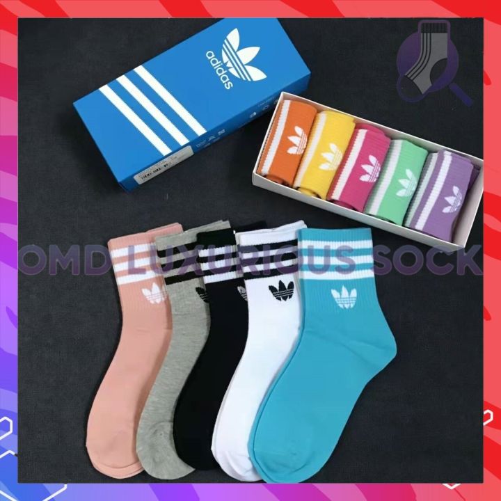 [1 Pairs] Stokin Adidas_ Flower Branded Fashion Running Sport Socks ...