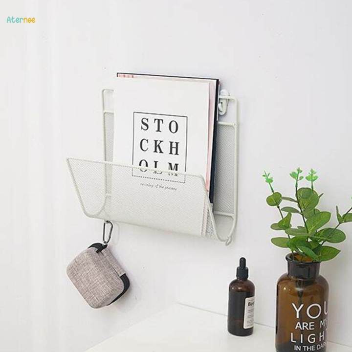 Wire Iron Magazine Holder Rack Home Wall Mounted Newspaper White | Daraz.lk