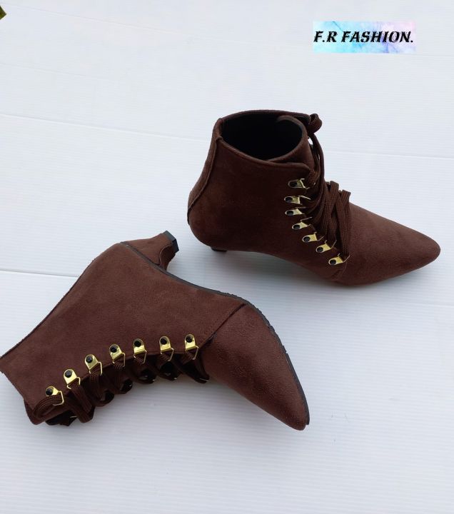 Lace boot with heel. | Daraz.lk