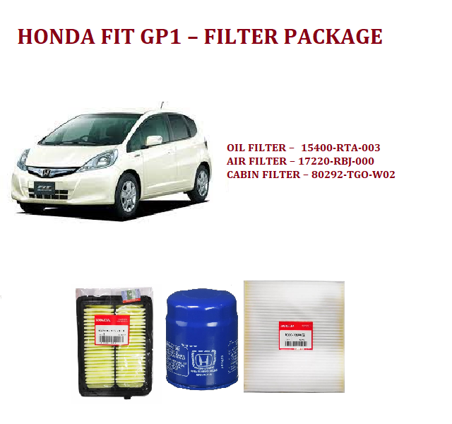HONDA FIT GP1 FILTER PACKAGE (OIL FILTER 15400-RTA-003, AIR FILTER ...