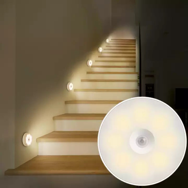 LED Night Light Body Motion Sensor USB Rechargeable Body Induction Lamp ...