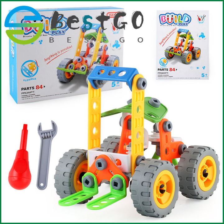 【BestGO】84PC children's disassembly and assembly engineering vehicle ...