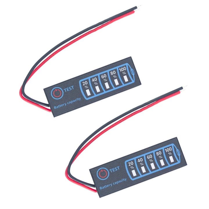 2 Pcs Battery Level Indicator 3s Ternary Lithium Battery Lithium Iron Phosphate Lead Acid