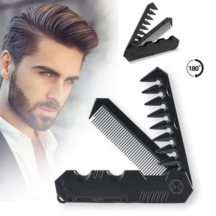 New Protable Folding Pocket Comb 2 in 1 Foldable Pocket Beard Comb ...