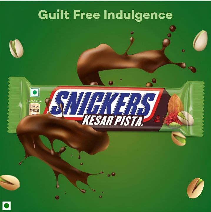 SNICKERS Chocolate Bar Kesar Pista Imported & Limited 22g Single Pack ...