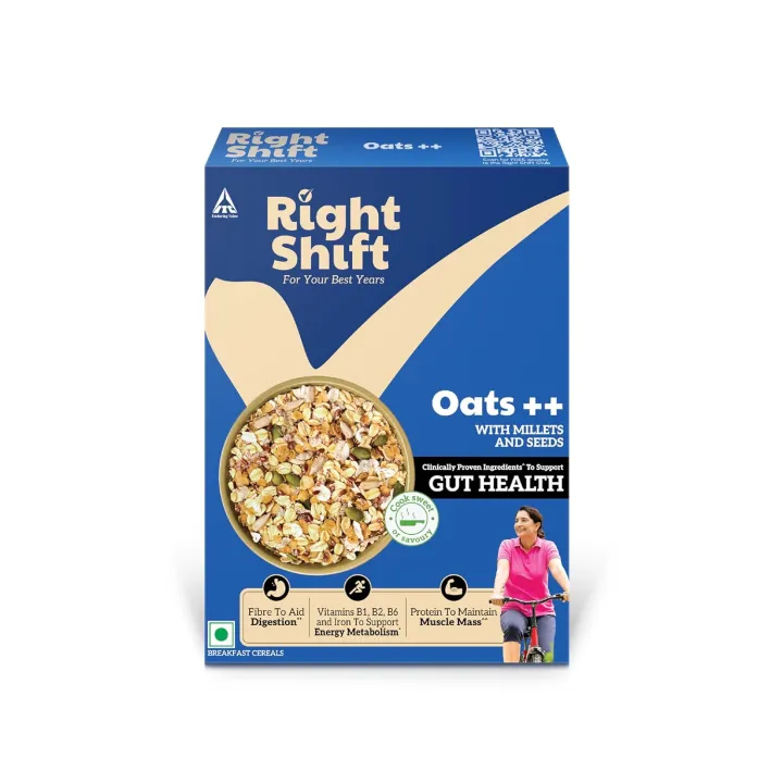 ITC Right Shift Oats++. 240g | Rolled Oats, Millets, Seeds | High ...