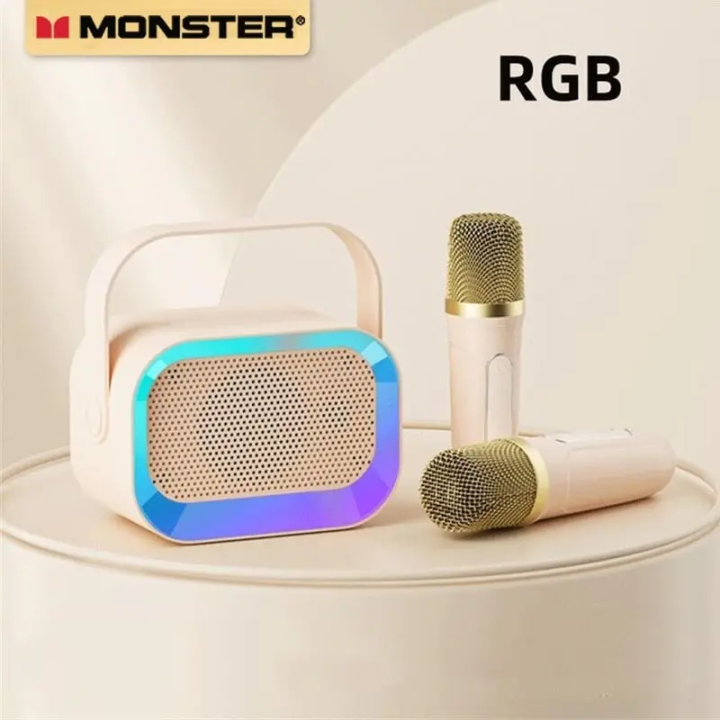 MONSTER RGB MINI SPEAKER WITH 2 WIRELESS MIC | Daraz.lk