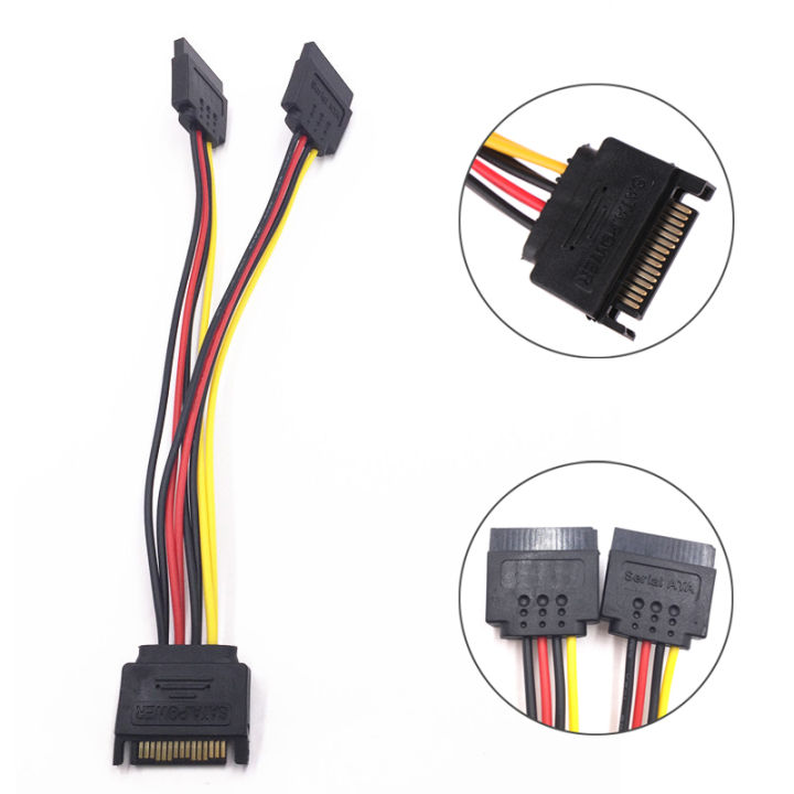 SATA II Hard Disk Power 15Pin SATA Male To 2 Female 15Pin Power ...