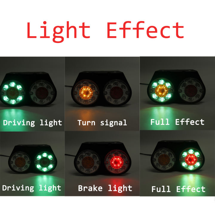 2Pcs 24V LED Turn Signal Indicator Truck Rear Tail Light Driving Light ...