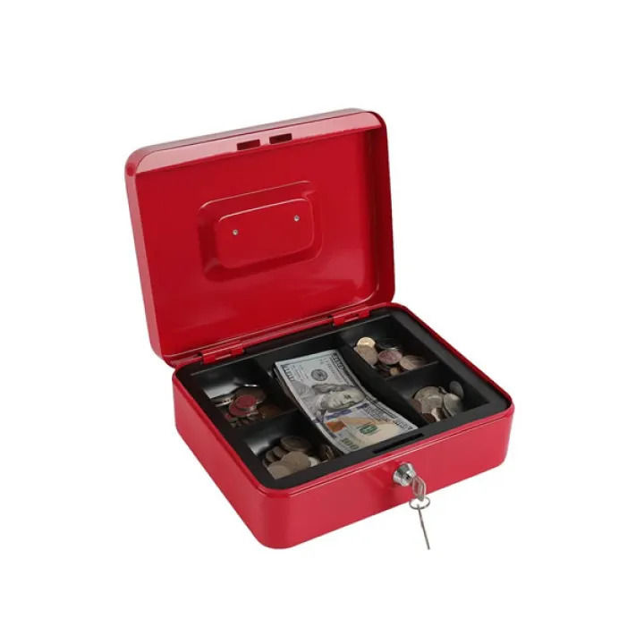 Security Safety Steel Cash Box with Secure Lockable Key for Cashier ...