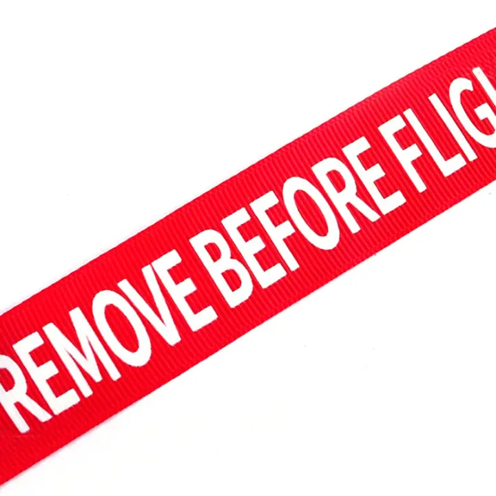 New Remove Before Flight Red Embroider Key Chain Key Tag Ring Plane Car ...