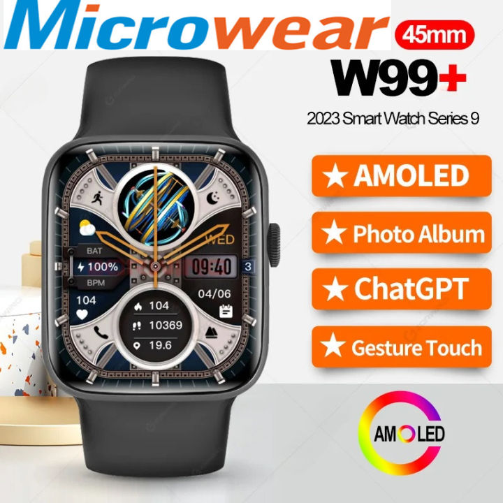 Microwear W99 Plus AMOLED Smart Watch Men Women ChatGPT Compass ...