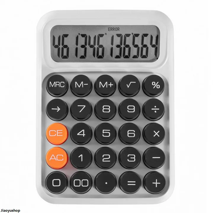 YuanbingHigh Quality Calculator 12 Digits Flexible Buttons Large LCD ...