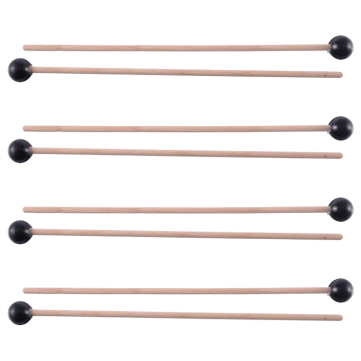 ZOROOM 8Pcs Soft Rubber Sticks Wood Handle Bell Mallets for ...