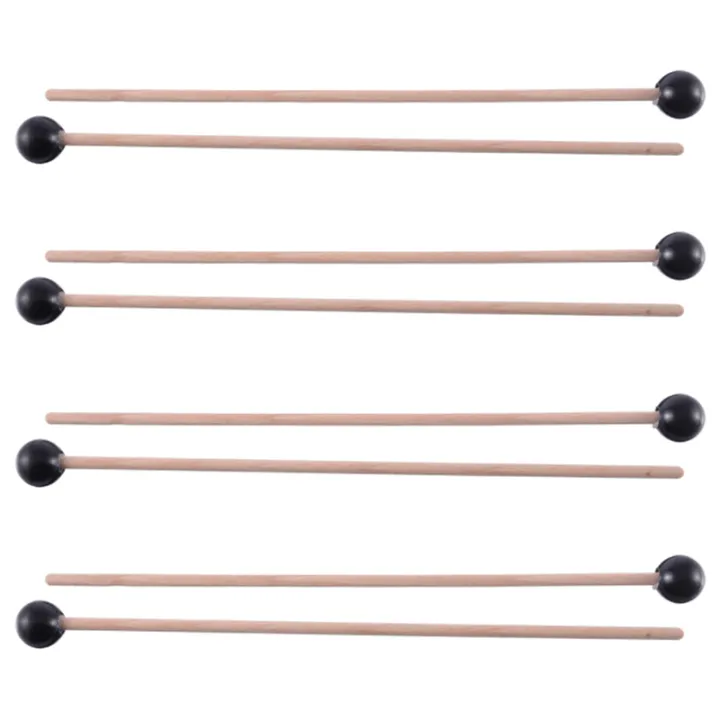 ZOROOM 8Pcs Soft Rubber Sticks Wood Handle Bell Mallets for ...
