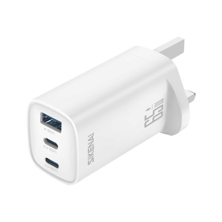SIKENAI GRN-7-UK 65W GAN PD QC Full Protocol Super Fast Charger Trippel ...