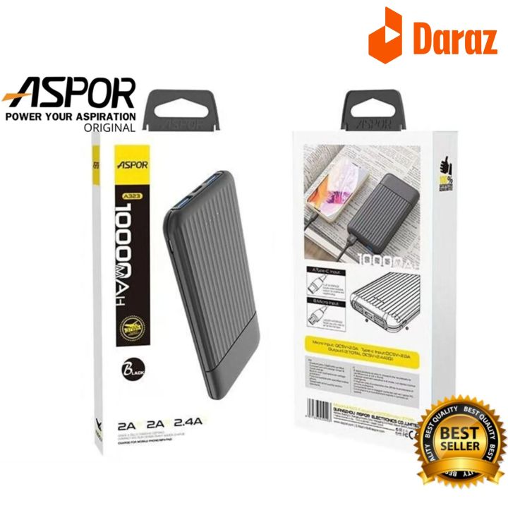 ASPOR A323 Power Bank 10000mAh / Fast Charging / 2 Input 2 Output ...