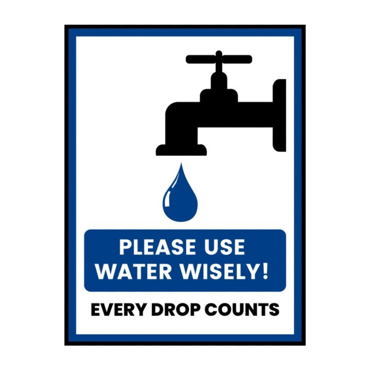 PLEASE USE WATER WISELY - SIGNAGE BOARD - 15CM x 21CM | Daraz.lk
