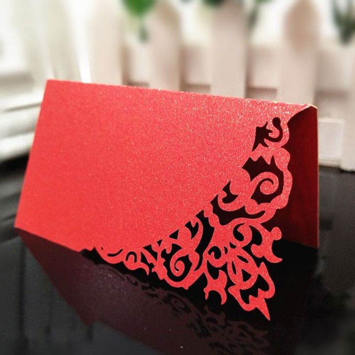 10pcs Signature Cards Cut Wedding Table Place Cards Blank Folded Number ...