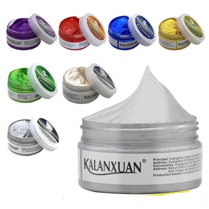 9 Color Fashion Temporary Color Dye Mud Salon Hair Wax Cream Styling ...