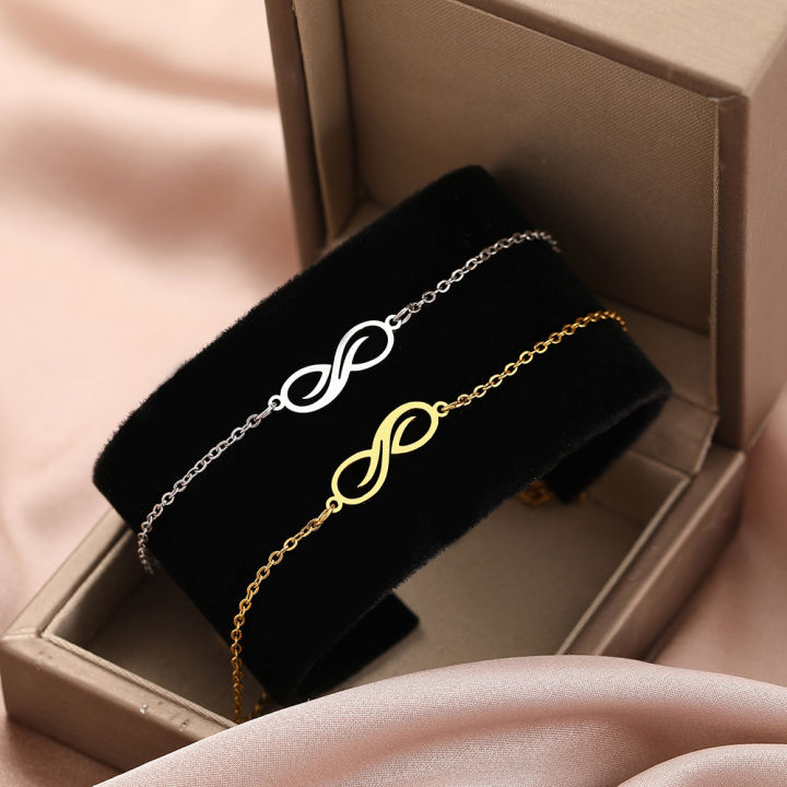 Stainless Steel Bracelets Design Infinity Symbol Pendant Chains Charms ...