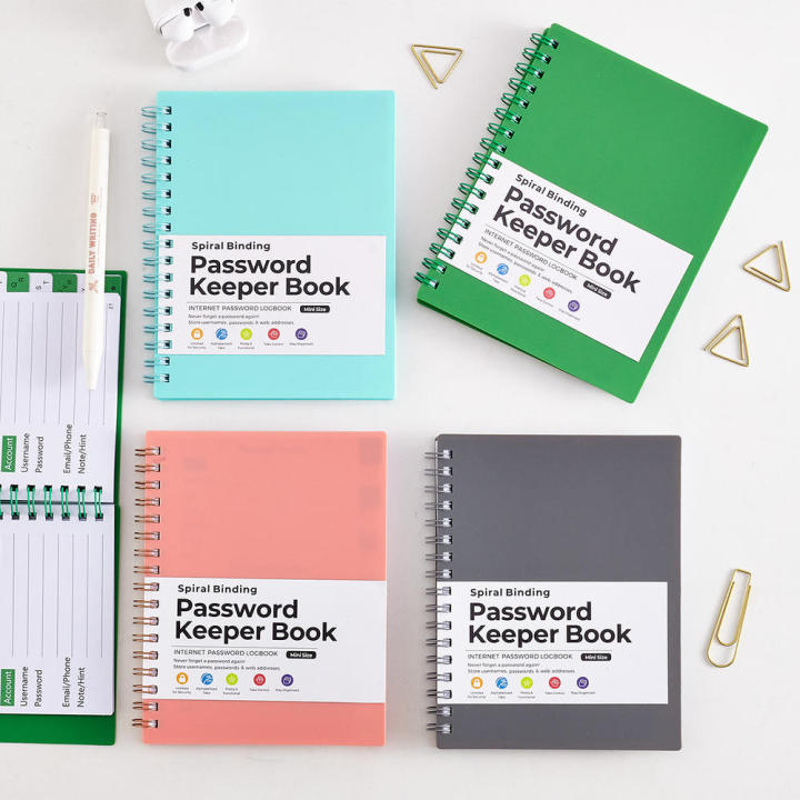 Pp Cover Password Book Compact Letter Index Spiral Bound Address Book ...