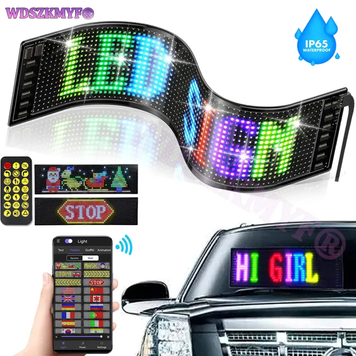 Flexible LED Car Sign Bluetooth App Control,Car Led Panel LED Matrix ...