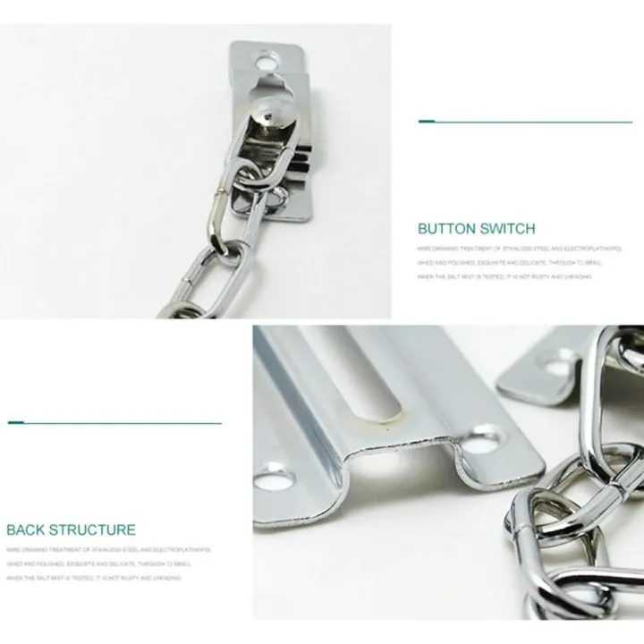 DIY Quality Steel Chain Bolt Lock with Screws Sliding Door Lock Door ...