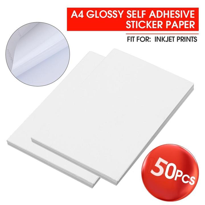 50Pcs Waterproof A4 Self Adhesive Glossy Paper Sticker for Photographic ...