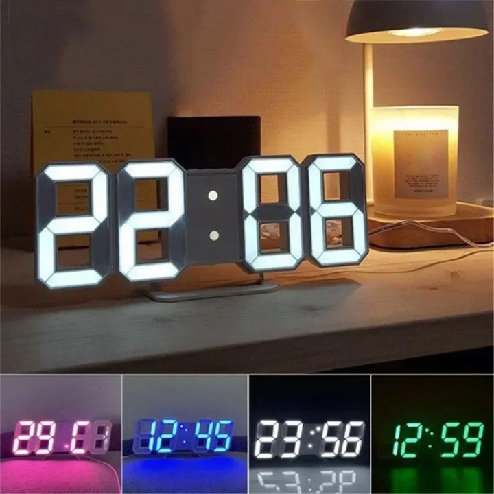 3D LED Digital Clock Alarm Clock Home Decor Temperature Date Time ...
