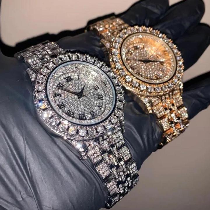 Luxury Full Diamond Watches For Men Top Brand Hip Hop Iced Out Arab ...