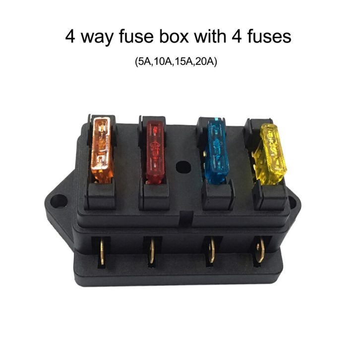 4/6/8 Way 12V/24V/32V Fuse Box Holder Fuse Block with 8 Standard Fuses ...