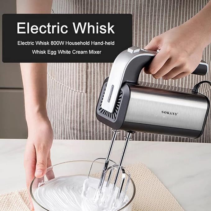 SOKANY SK-6630 Multifunction 2-Stick Steel Electric Hand Mixer Egg Beater Dough Mixing Machine ...
