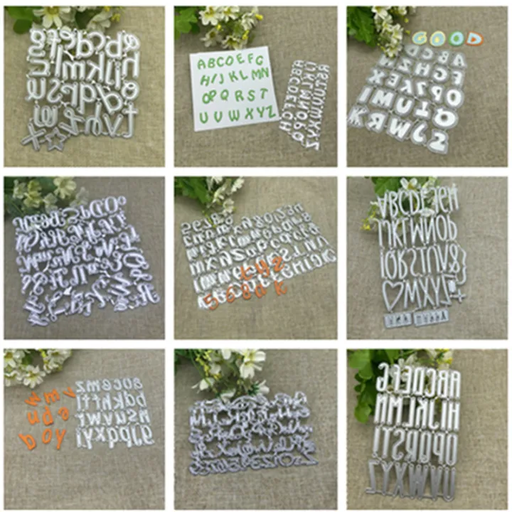 9 Styles 26 English Alphabet Letters Metal Cutting Dies Diy ...