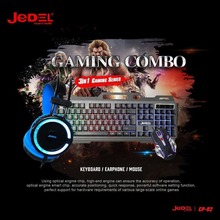 3 in 1 Gaming Keybord with Mouse and Headset Jedel | Daraz.lk