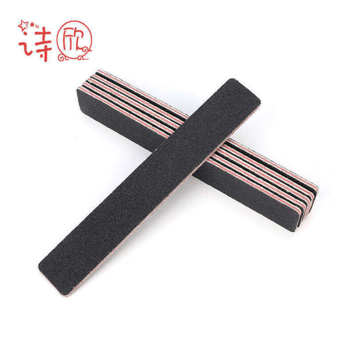 Art Tools Red Heart Black Square Double-Sided Nail EAV Polishing File ...