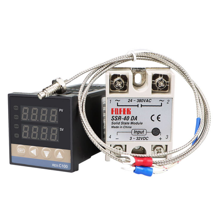 Rex-C100 Digital Pid Temperature Controller Thermostat Ssr Output Max.40a Ssr Relay K ...