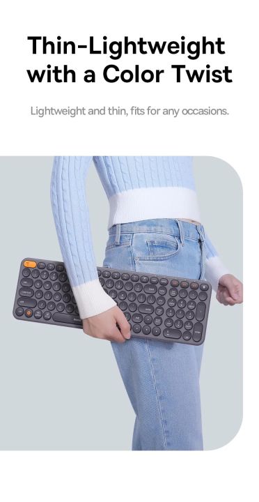 Baseus K01B Bluetooth Wireless Tri-Mode Keyboard for NoteBook Pad PC ...