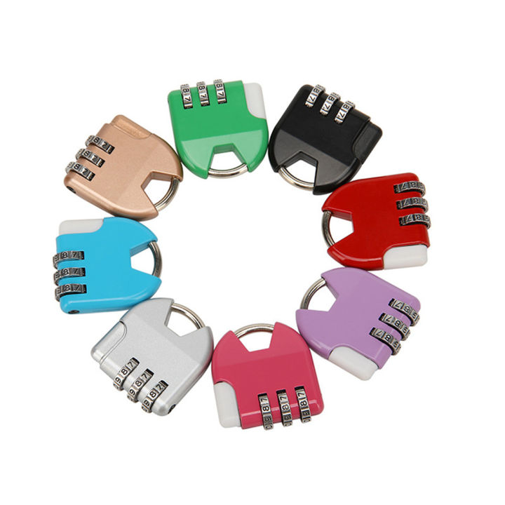8 Color Travel Padlock Anti-theft Backpack Small Padlock Resettable 3 ...